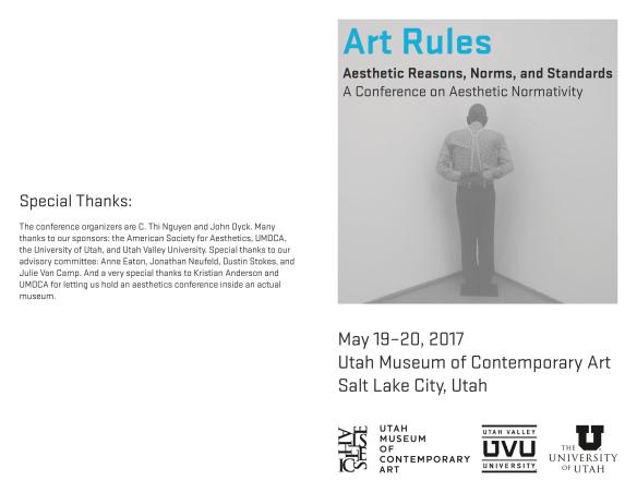 Art Rules: Aesthetic Reasons, Norms, and Standards – A Conference on ...